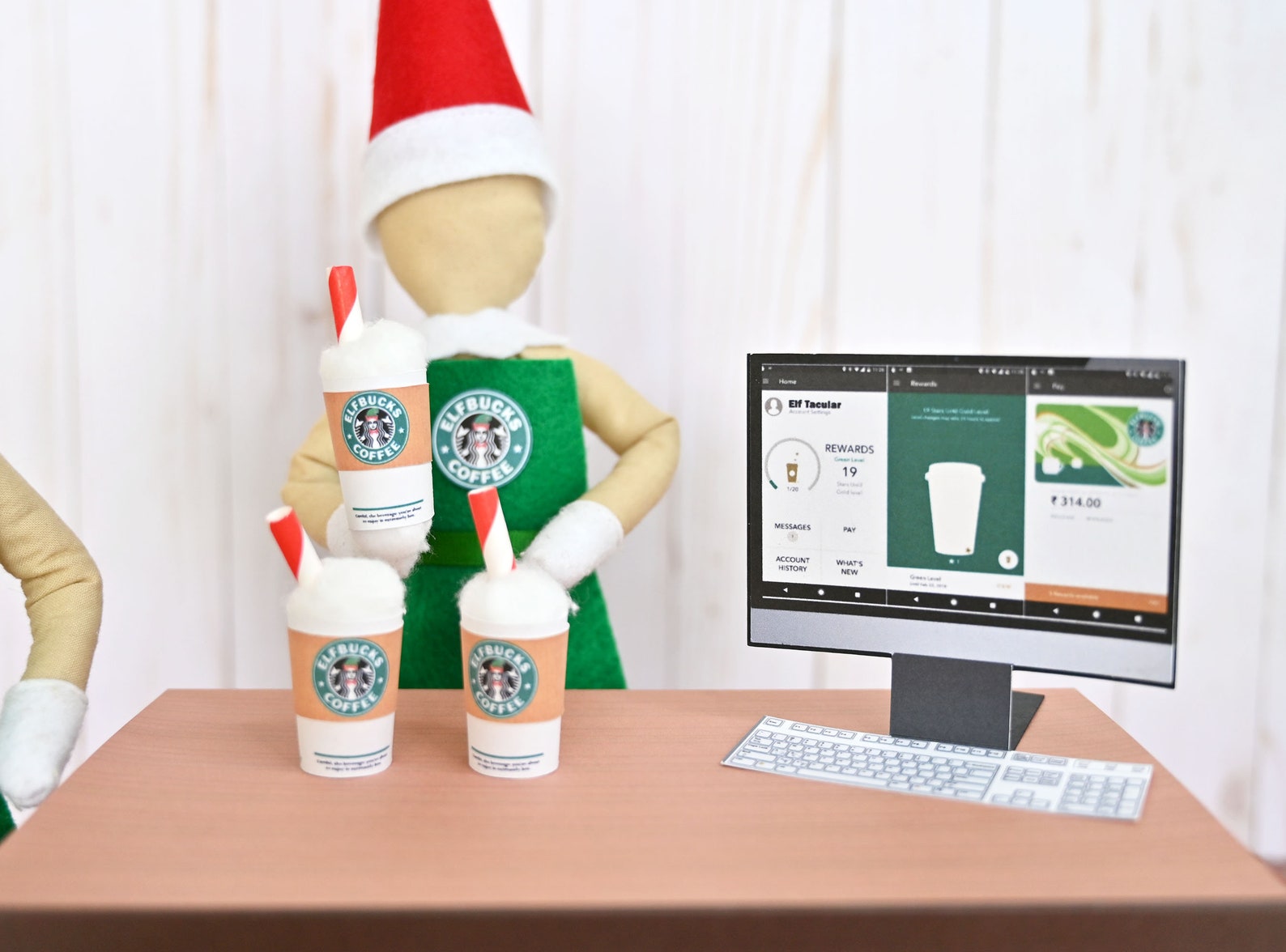 Elf Bucks Coffee Shop Display Prop Doll Costume Elf Clothes - Etsy