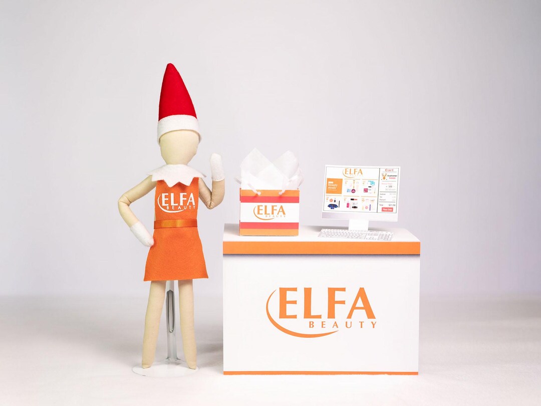 Elfa Beauty Store Elf Setup, Mini Counter, Bag & Outfit, Holiday Elf ...