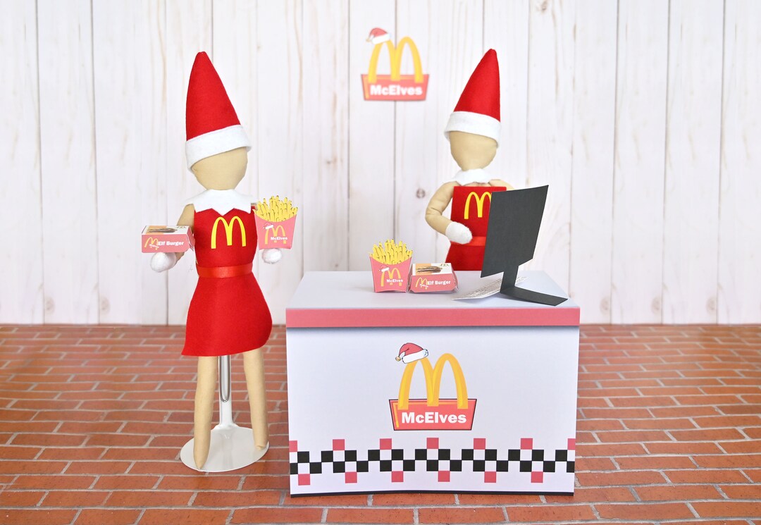 Mcelves Fast Food Display, Elf Props, Costume for Elf Dolls, Elf ...