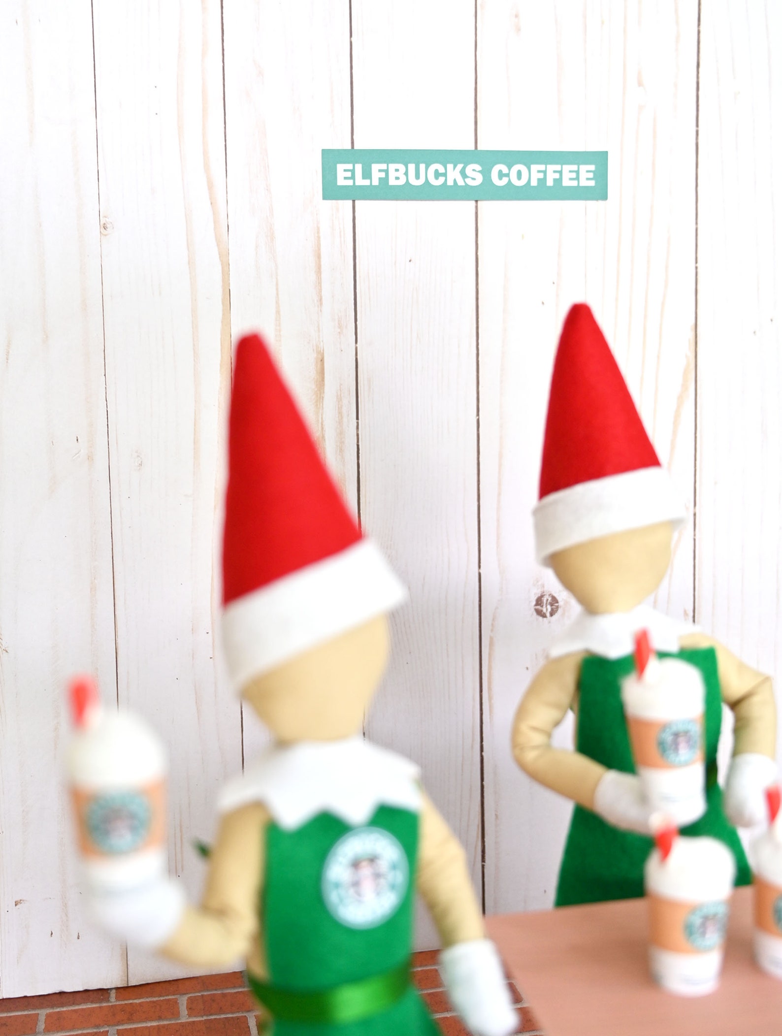 Elf Bucks Coffee Shop Display Prop Doll Costume Elf Clothes - Etsy