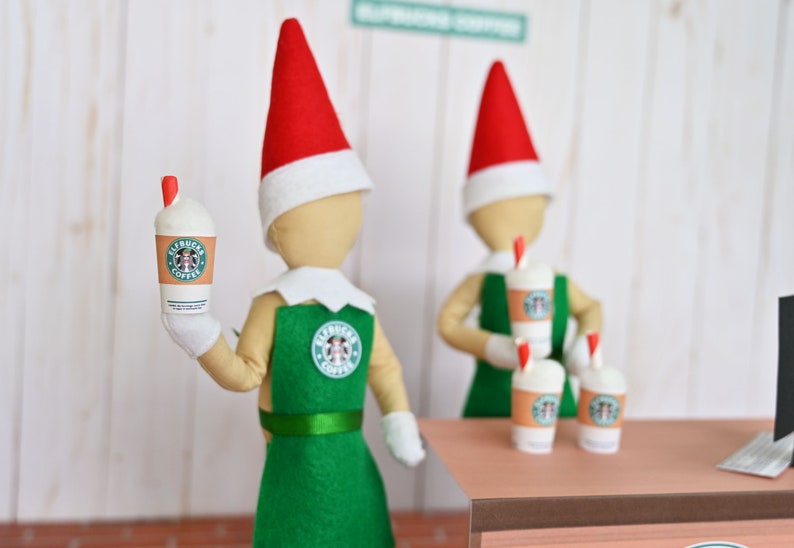 Elf Bucks Coffee Shop Display Prop Doll Costume Elf Clothes - Etsy