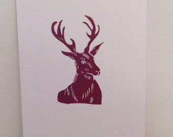 Original Linocut Print Handprinted Art Hand Printed Art | Etsy