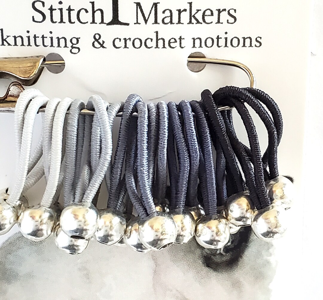 SKINNY Floops - Choose SIZE - Knitting Stitch Markers - Shades of Gray ...