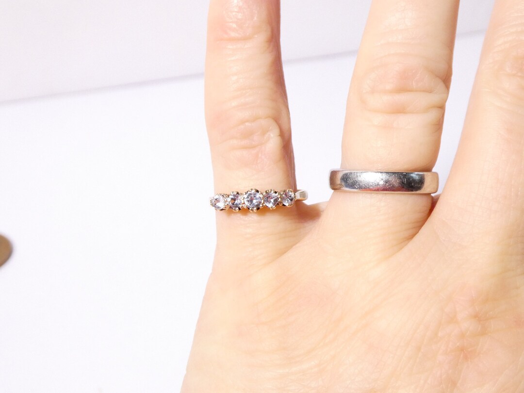 9ct Gold Eternity Ring 9k Solid Vintage Gold Ring With Spinel Gemstones - Hallmarked 1992 - Etsy