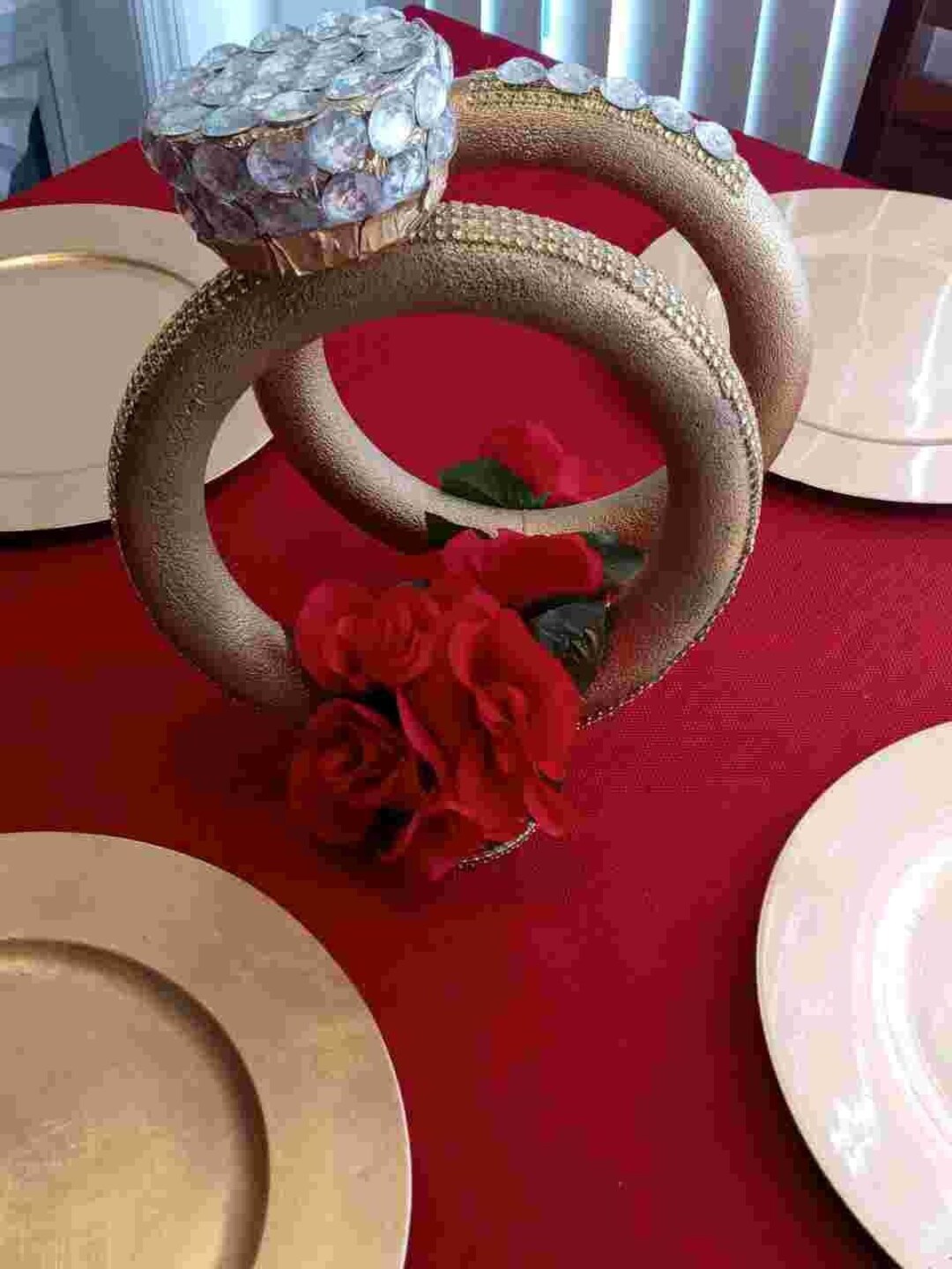 Wedding Ring Centerpieces Gold - Etsy