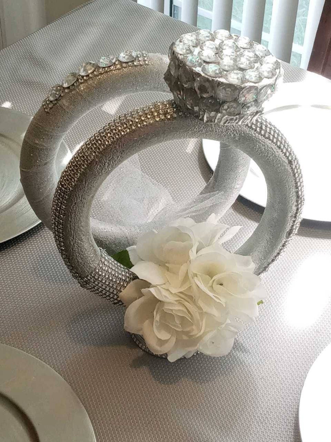 Wedding Ring Centerpieces Silver - Etsy