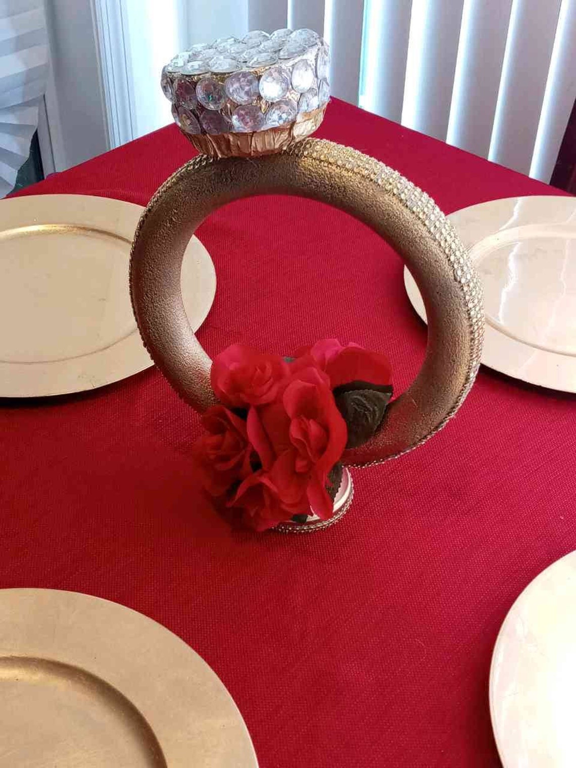 Wedding Ring Centerpieces Gold - Etsy