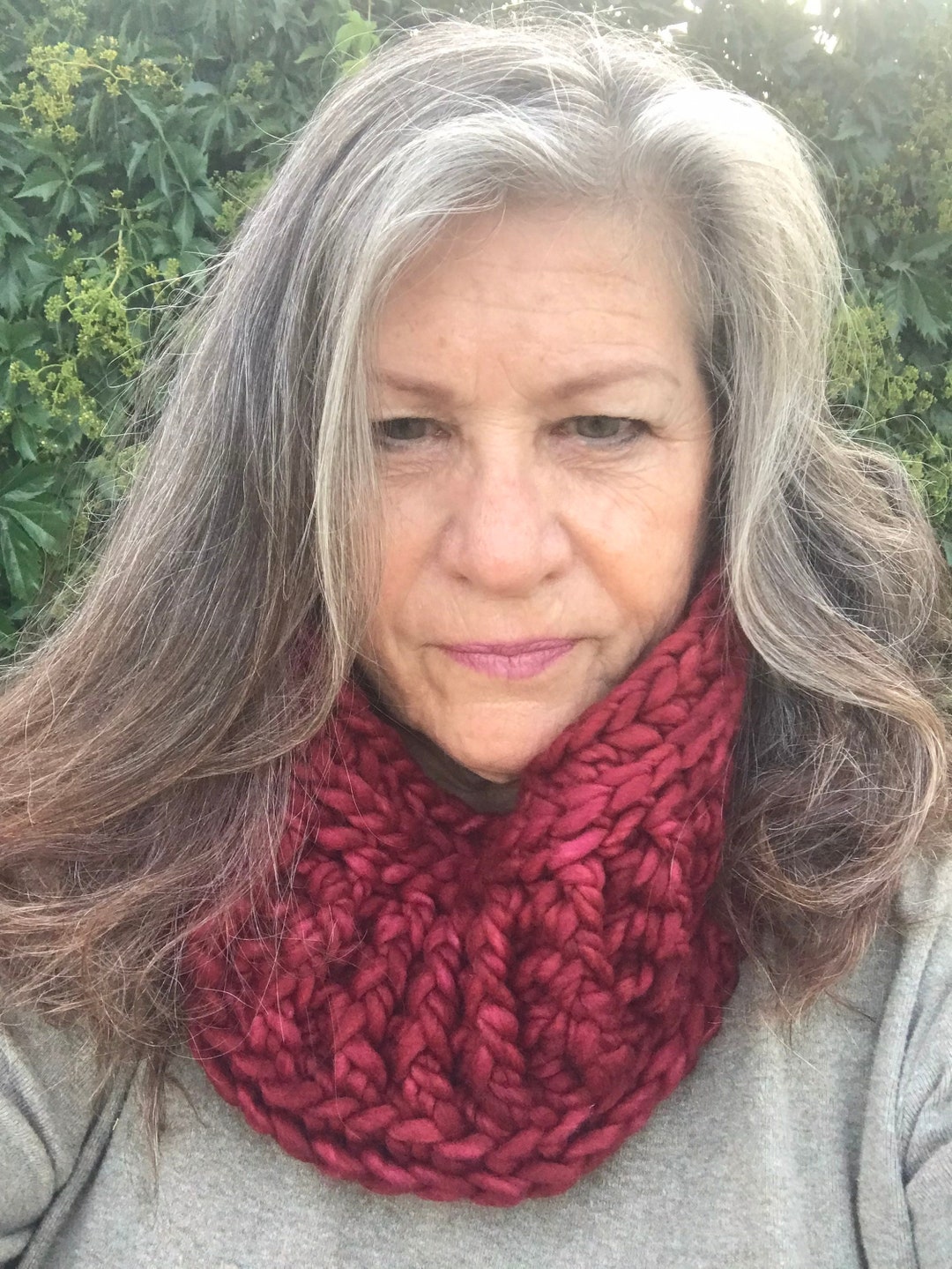 Luxury Cowl, Adult Cowl, Wool Cowl, Red Cowl, Cowl, Knitted Cowl ...