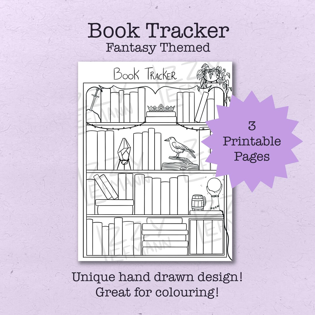 Hand Drawn Book Tracker - Fantasy Themed - Etsy