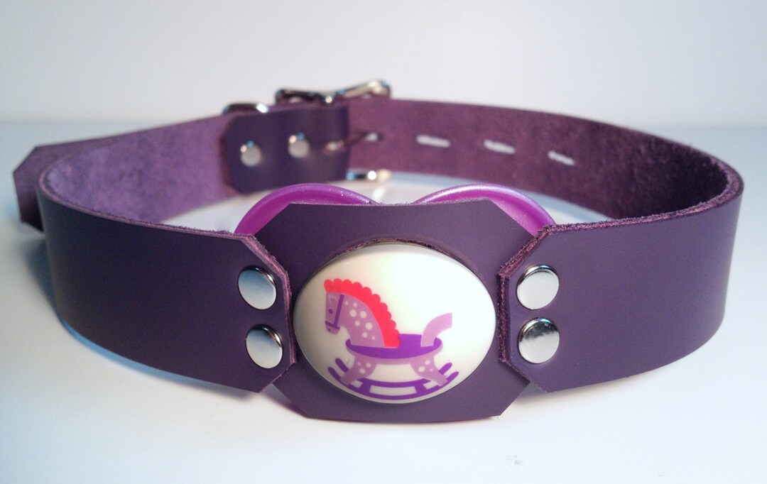 Locking Pacifier Gag Locking Dummy Gag Purple Leather made to Order ...