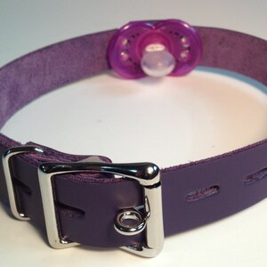 Locking Pacifier Gag Locking Dummy Gag Purple Leather made to Order ...