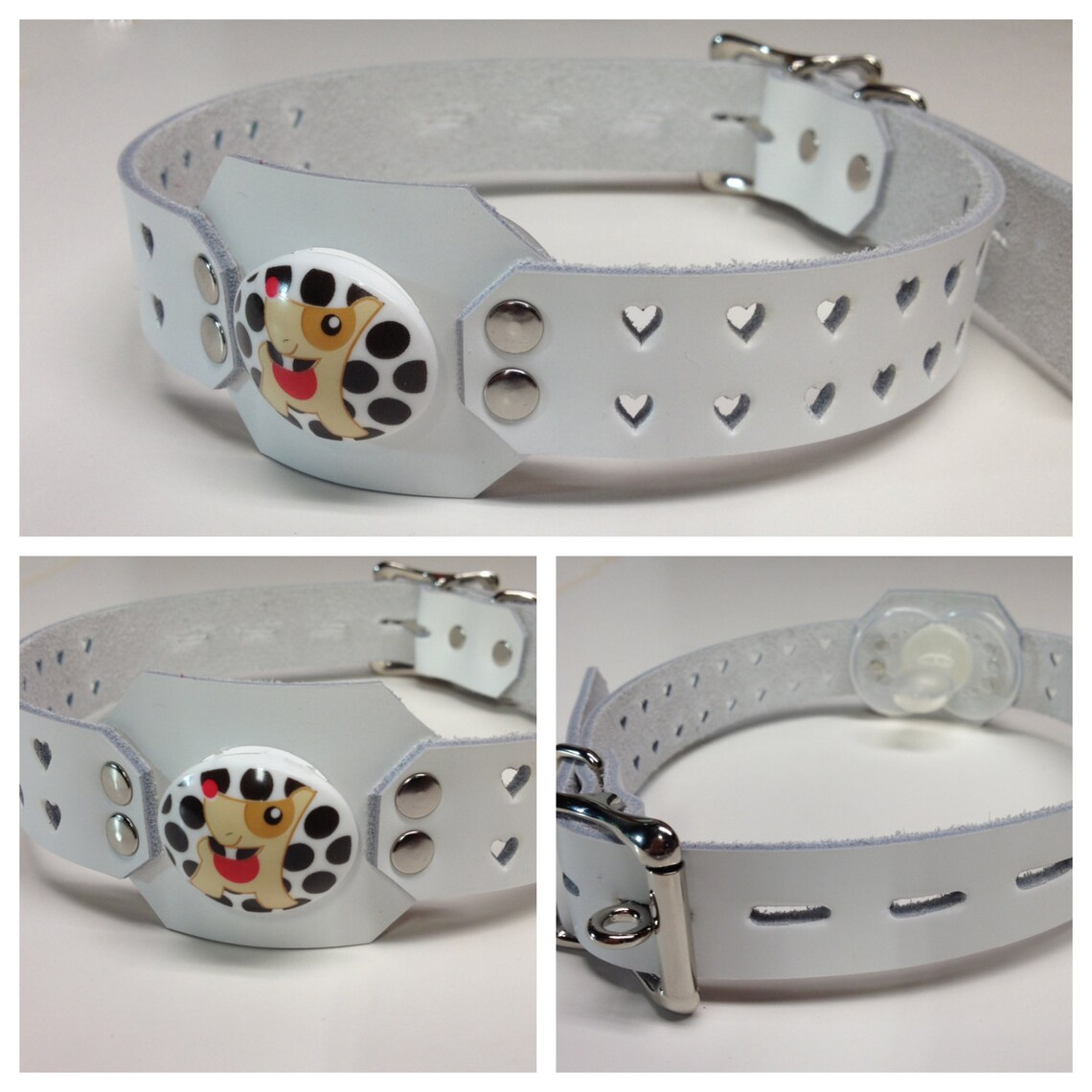 Locking Pacifier Gag With Hearts/locking Dummy Gag White - Etsy