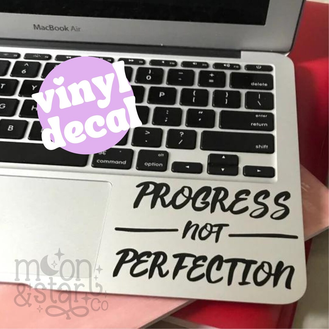 Progress Not Perfection, Quote Decal, Quote Sticker, Laptop Quote ...
