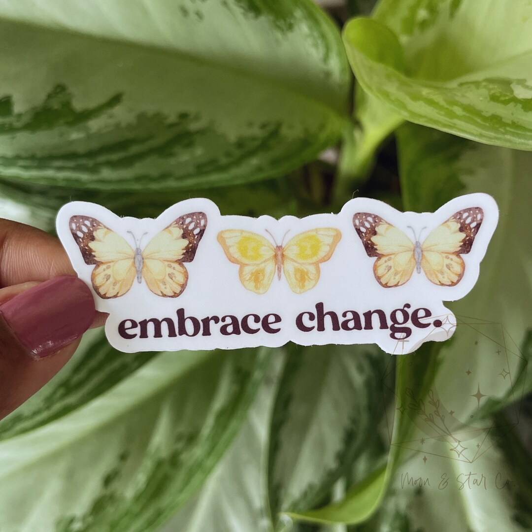 Embrace Change, Quote Sticker, Quote Stickers, Laptop Sticker, Laptop ...