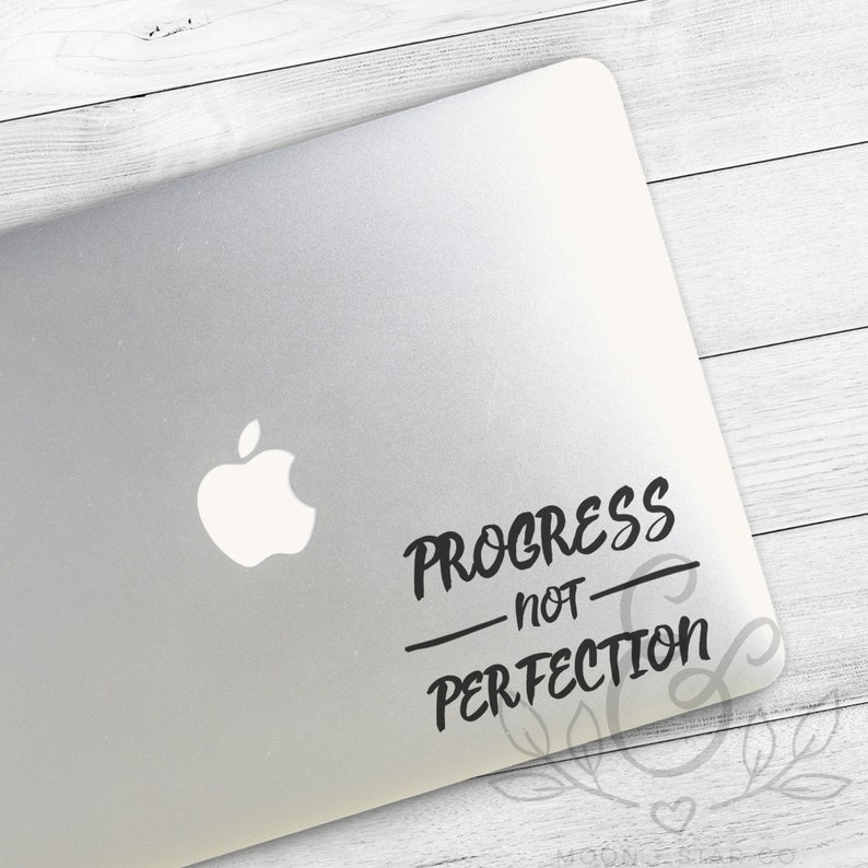 Progress Not Perfection Quote Decal Quote Sticker Laptop | Etsy