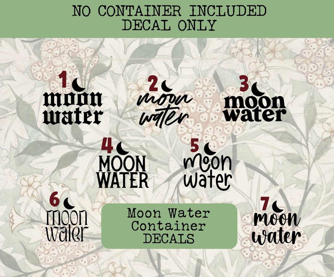 Moon Water Bottle Label Decal, Moon Water Label, Moon Water Decal, Moon ...