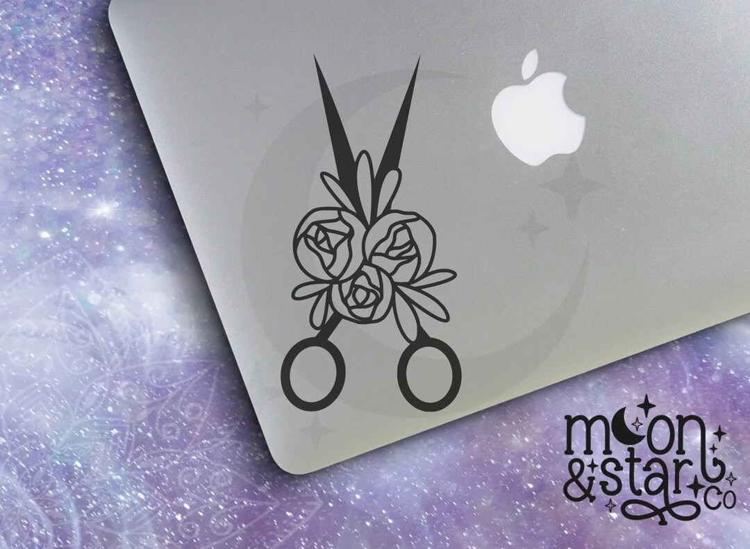 Floral Scissors Floral Shears Scissors Decal Scissors - Etsy
