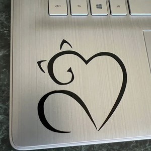 Cat Heart Cat Decal Cat Sticker Cat Lover Gift Cat Gift - Etsy