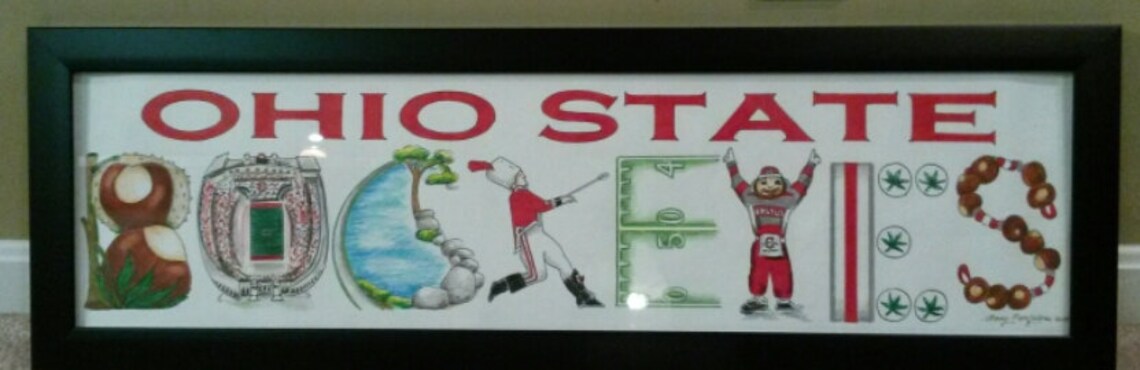 Ohio State Buckeyes Word Art | Etsy