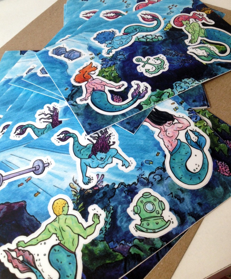 BUFF MERMAIDS 4x6 Sticker Sheets - Etsy