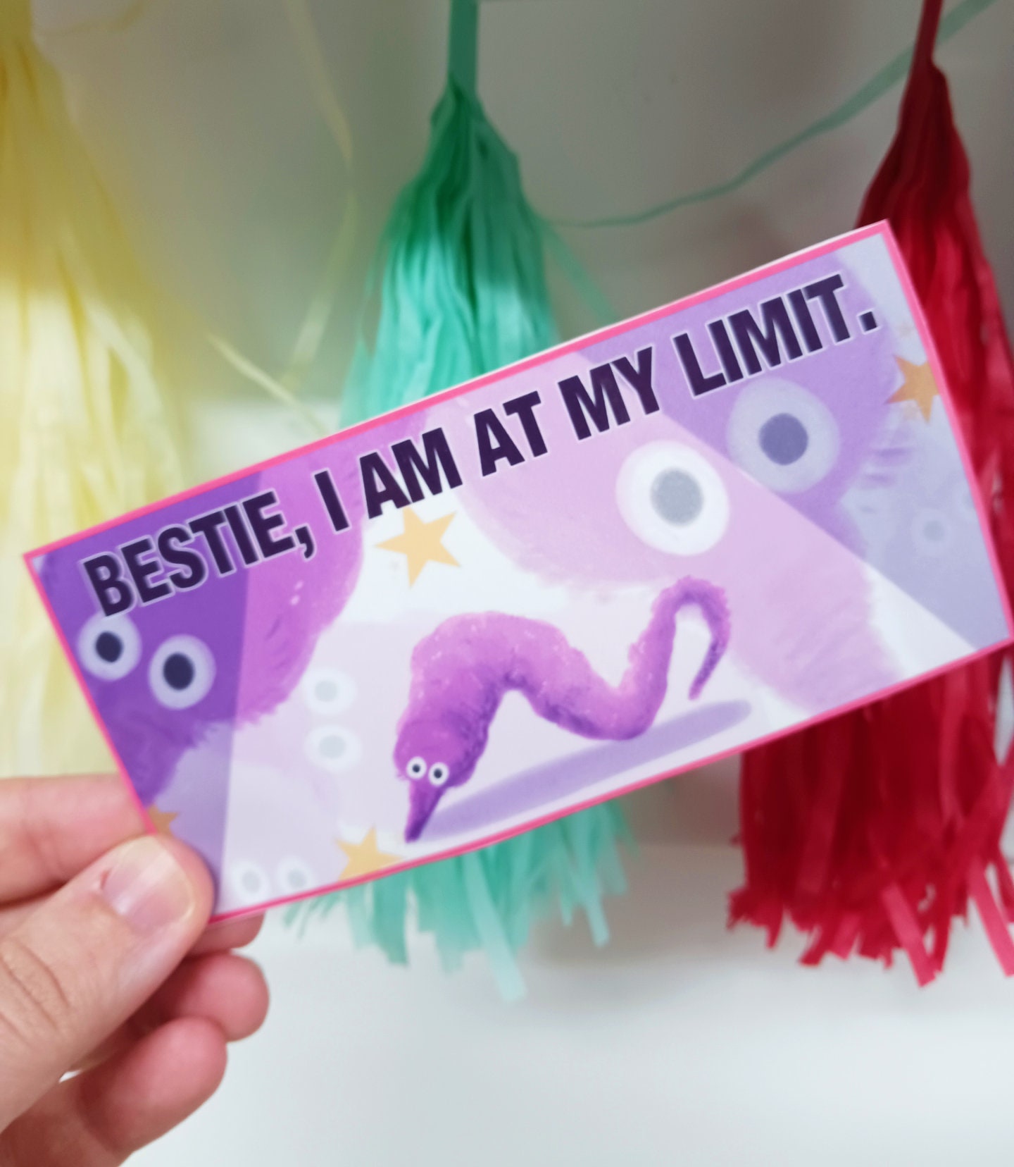 Bestie I'm at My Limit Holographic Vinyl Decal Fuzzy - Etsy UK