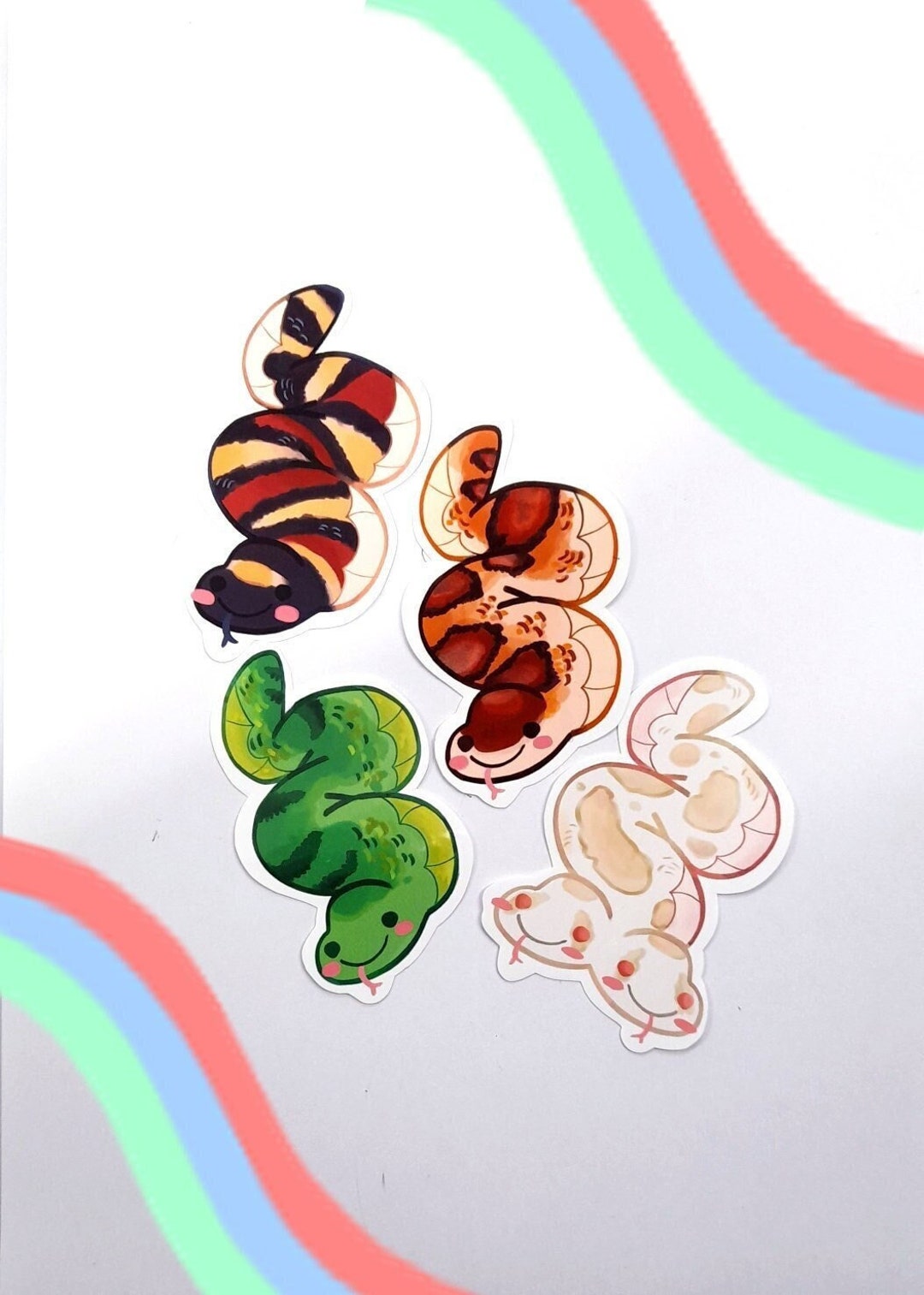 Snake Friends Stickers, Cute Snake Vinyl Sticker - Etsy