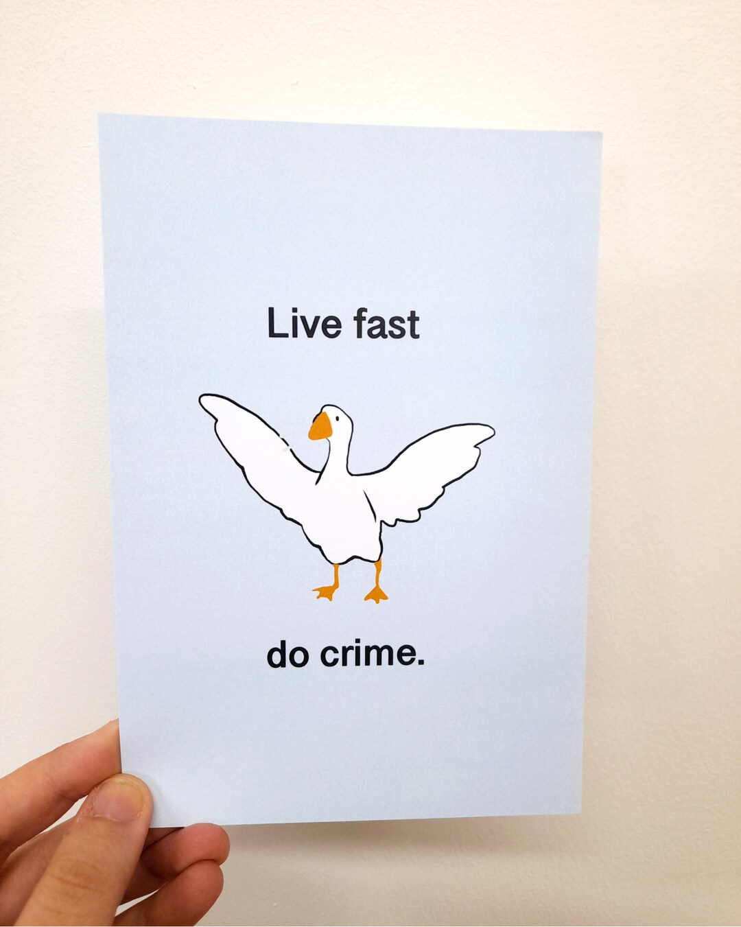 Live Fast, Do Crime Goose A5 Print, Funny Meme, Goose Print - Etsy