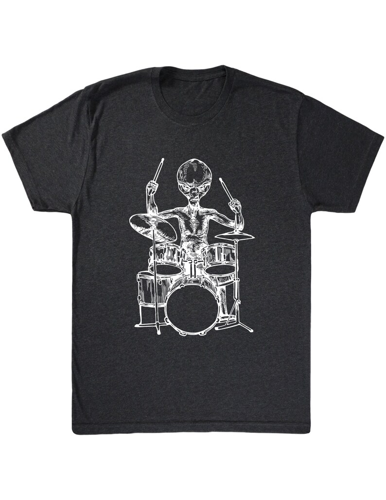 Alien Playing Drums Men's Tri-blend T-shirt Gift for Him | Etsy