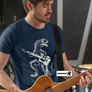 Dinosaur Playing Guitar T-shirt: Funny Musician Gift - Etsy
