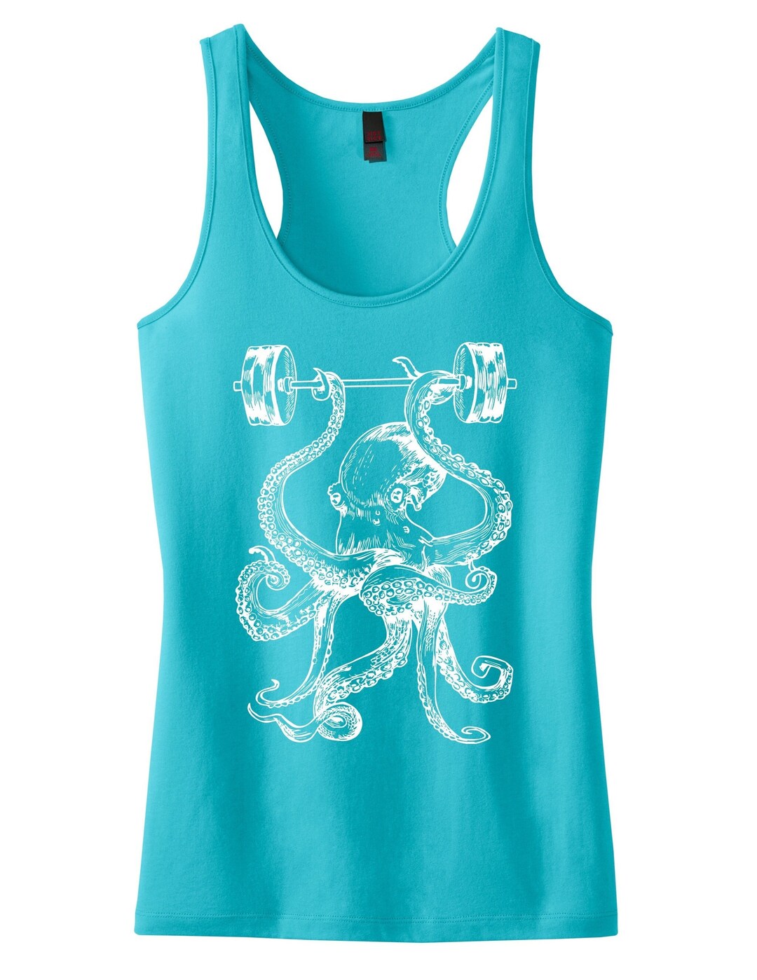 Octopus Lifting Barbells Tank Top: Funny Workout Gym Top - Etsy