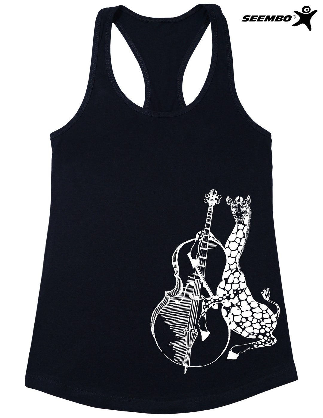 Giraffe Playing Cello Women's Poly-cotton Tank Top Gift for Her ...