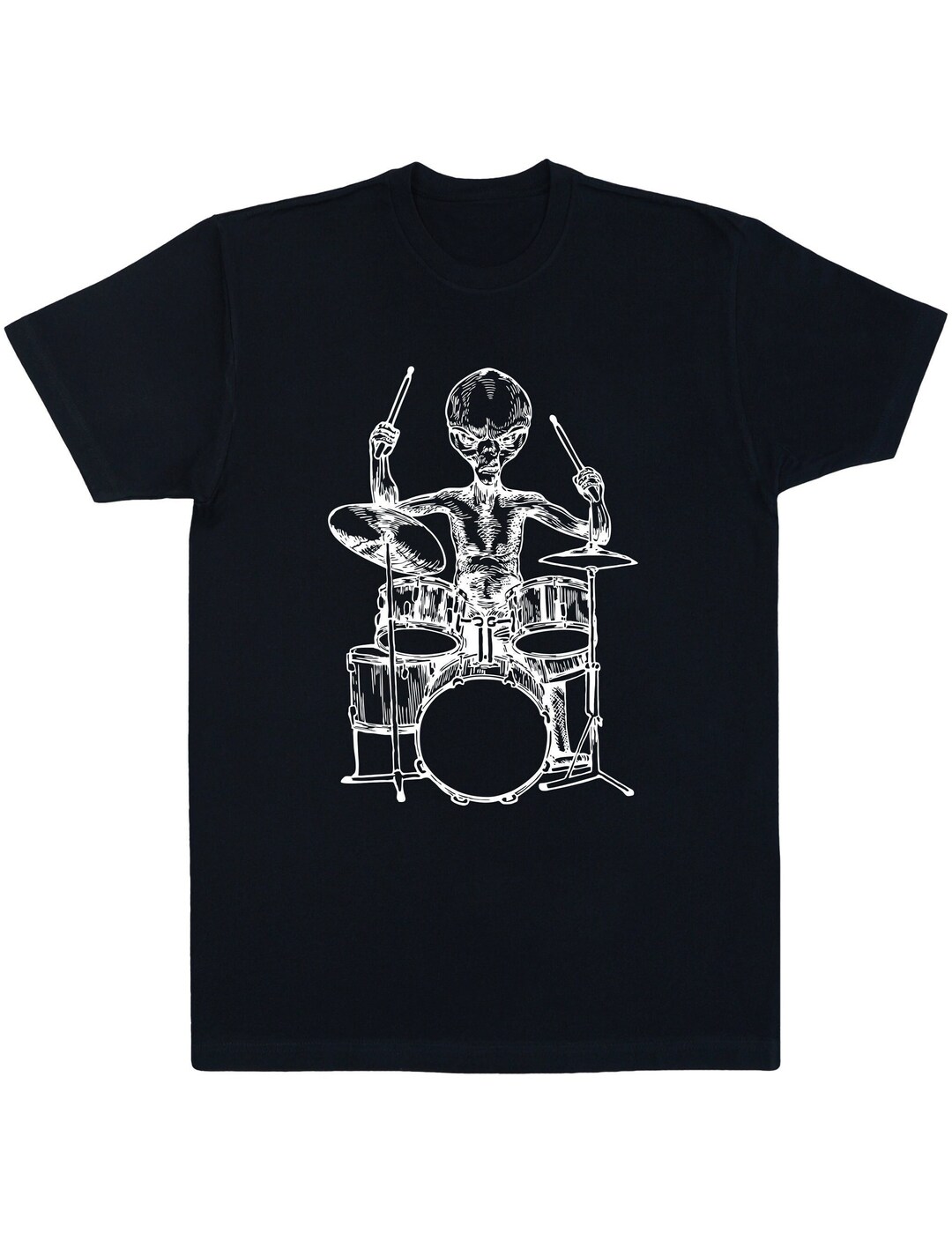 Alien Drummer T-shirt: Funny Space Musician Gift - Etsy