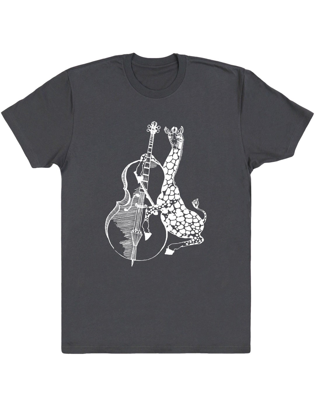 Giraffe Playing Cello T-shirt, Funny Musician Shirt for Men, Cute ...