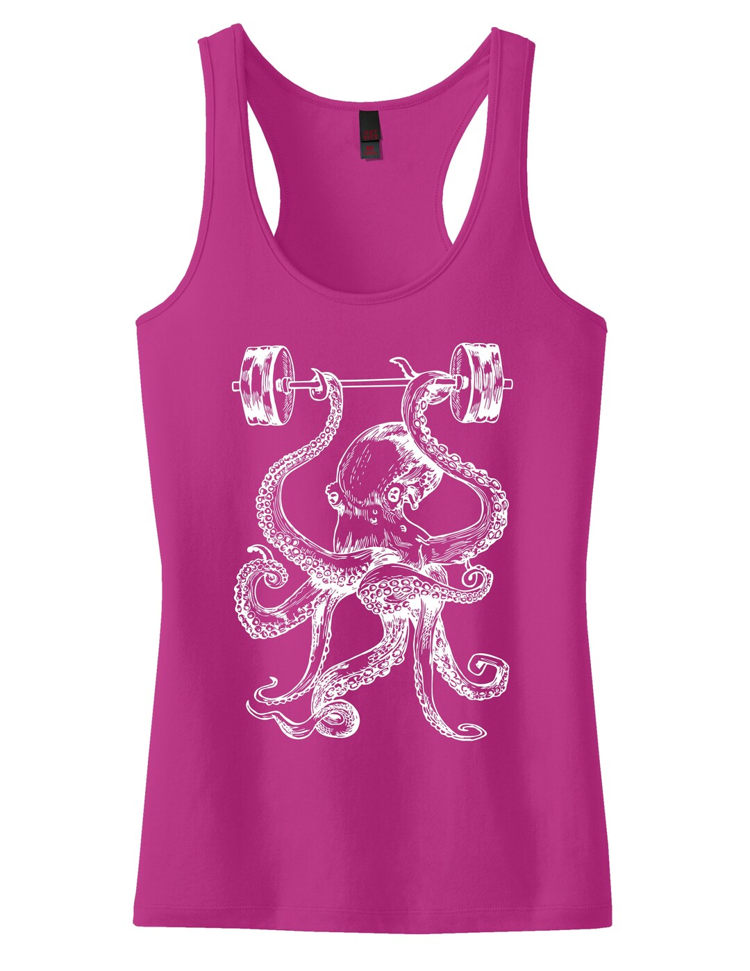 Octopus Weight Lifting Barbells Women's Tank Top Exercise Tank Fitness ...