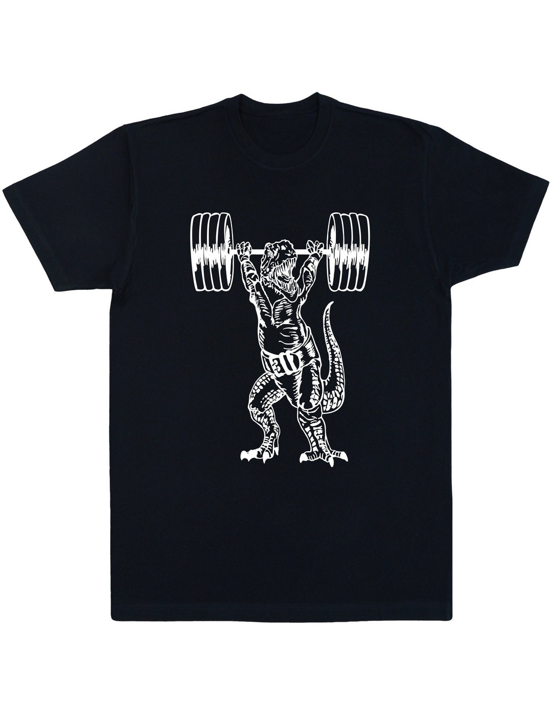Dinosaur Lifting Barbells T-shirt, Funny Workout Shirt for Men, Animal ...