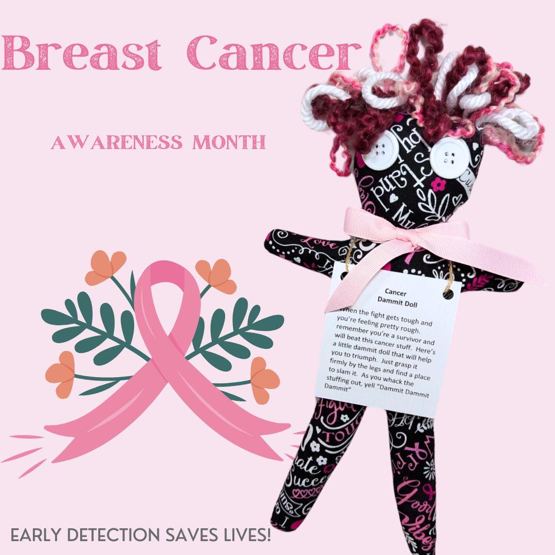 Empowering Cancer Dammit Doll - Triumph Over Cancer With Style - Etsy
