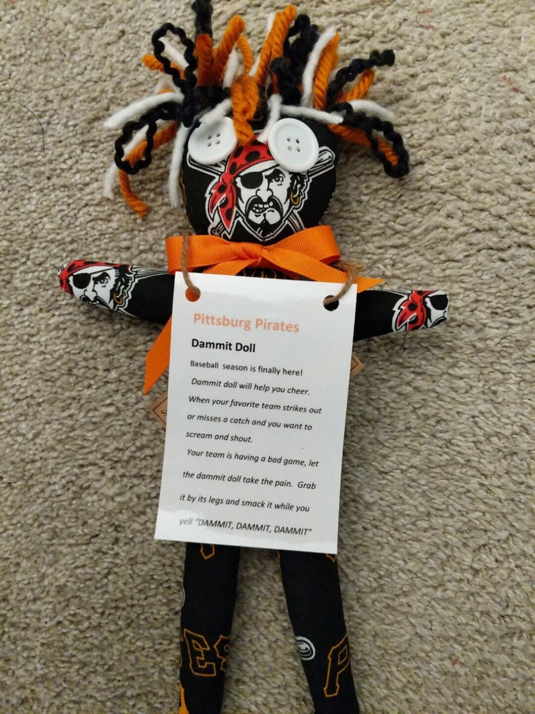 Pittsburg Pirates Dammit Doll, Home Decor, Birthday Gift - Etsy