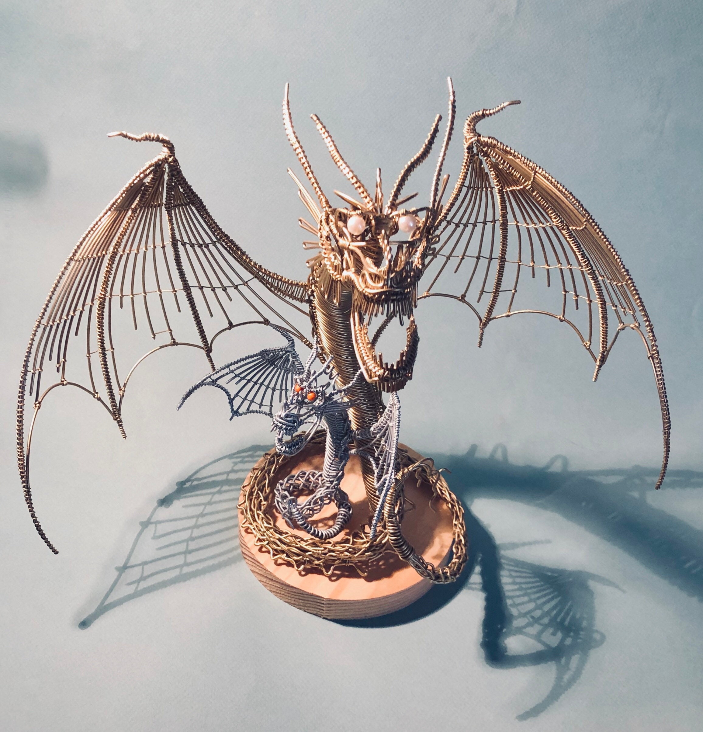 Wire Dragon and Baby Dragon Handmade | Etsy