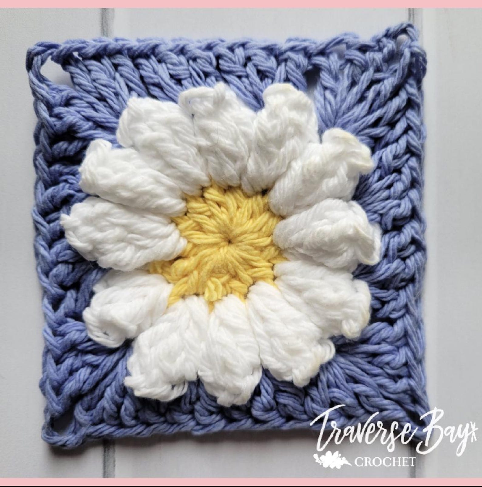 Crochet Popcorn Flower Granny Square Pattern MI Designer PDF Download ...