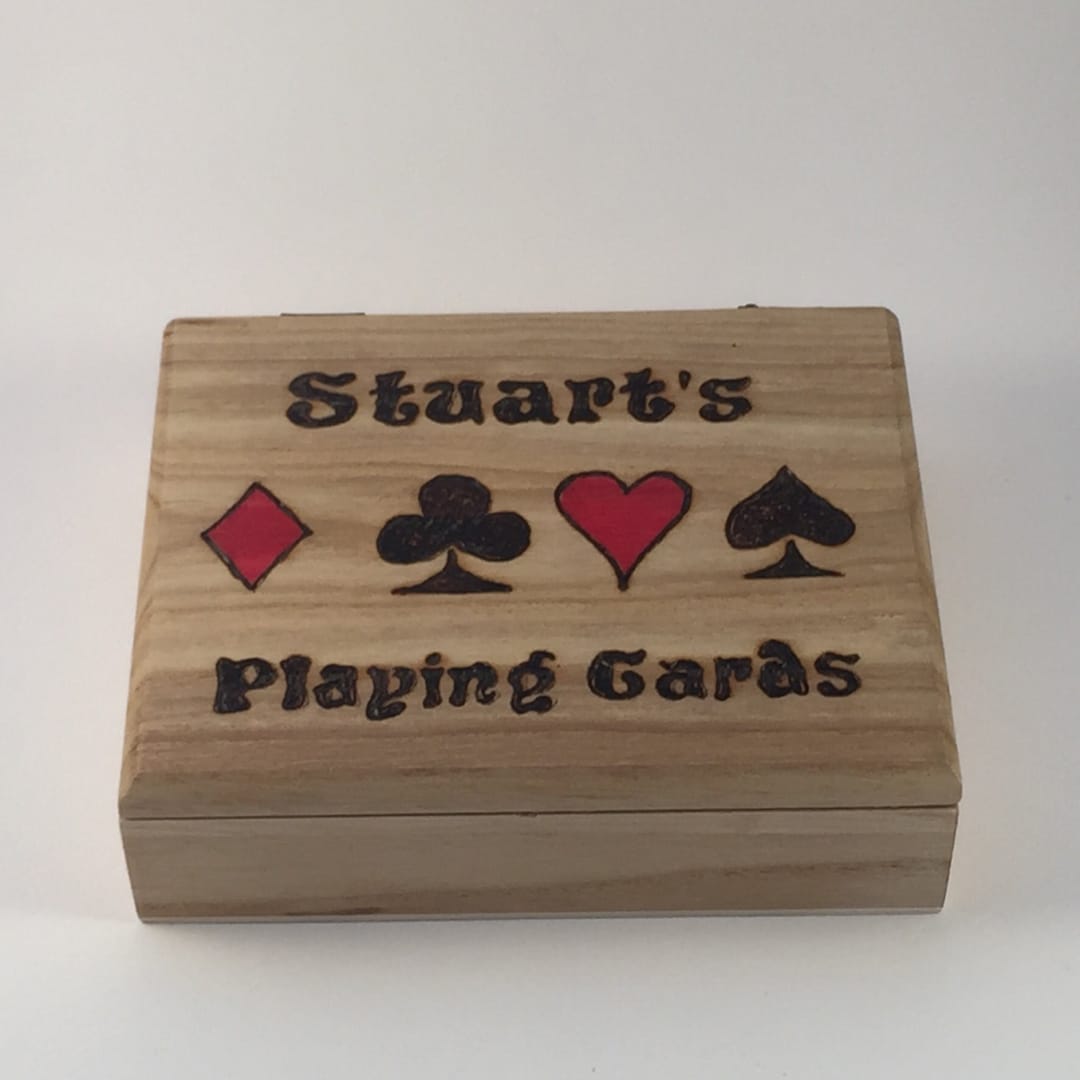 Personalised Wooden Playing Cards Box - Etsy