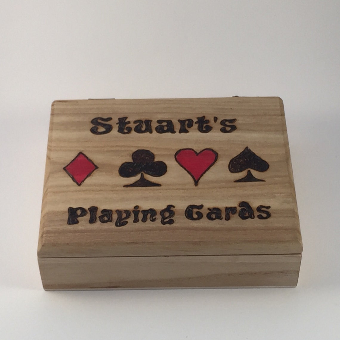 Personalised Wooden Playing Cards Box - Etsy