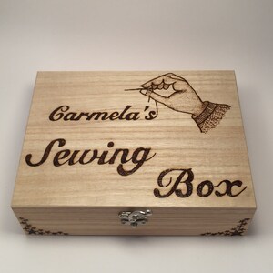 Personalised Wooden Sewing Box - Etsy