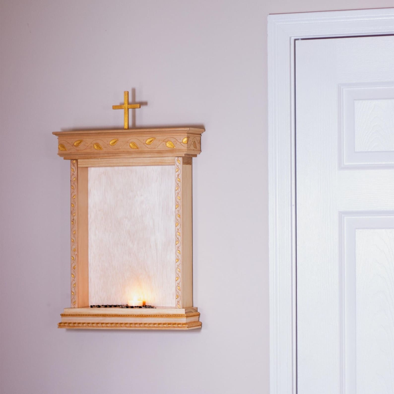 Handcrafted Wooden Wall Shrine Housewarming Prayer Altar, Spiritual ...