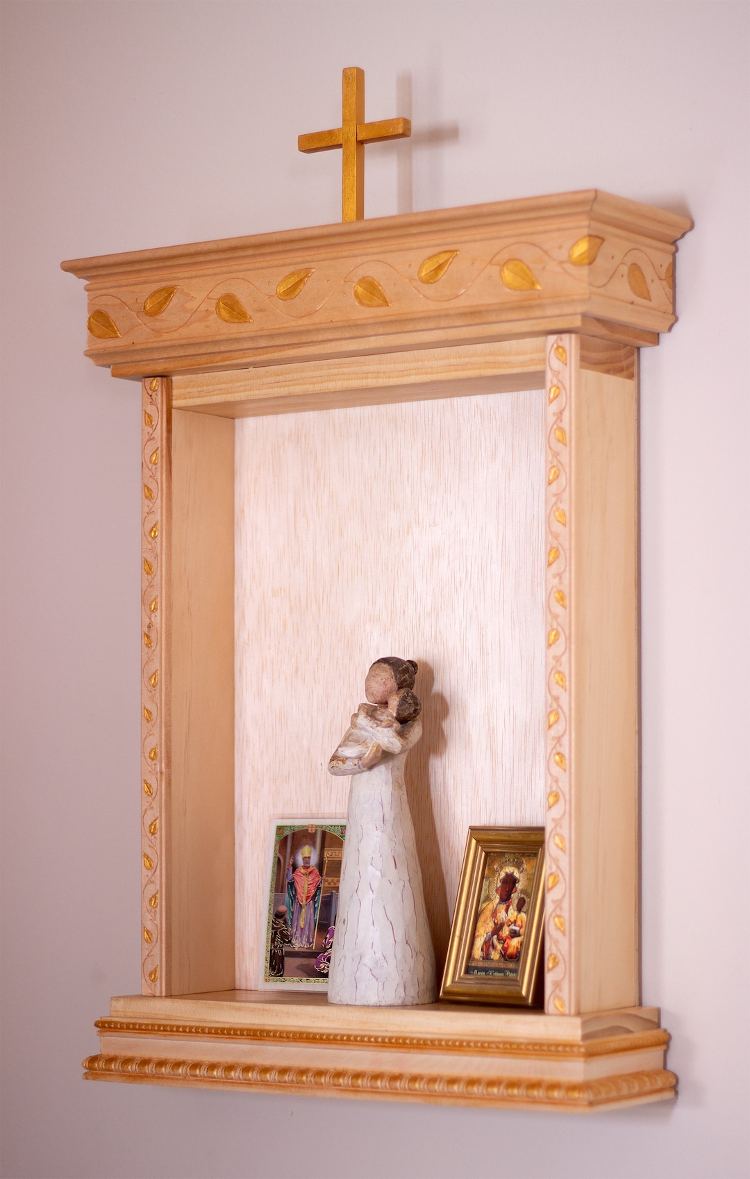 Family Shrine Altar Niche for Devotion or Display, With Gold Trim ...