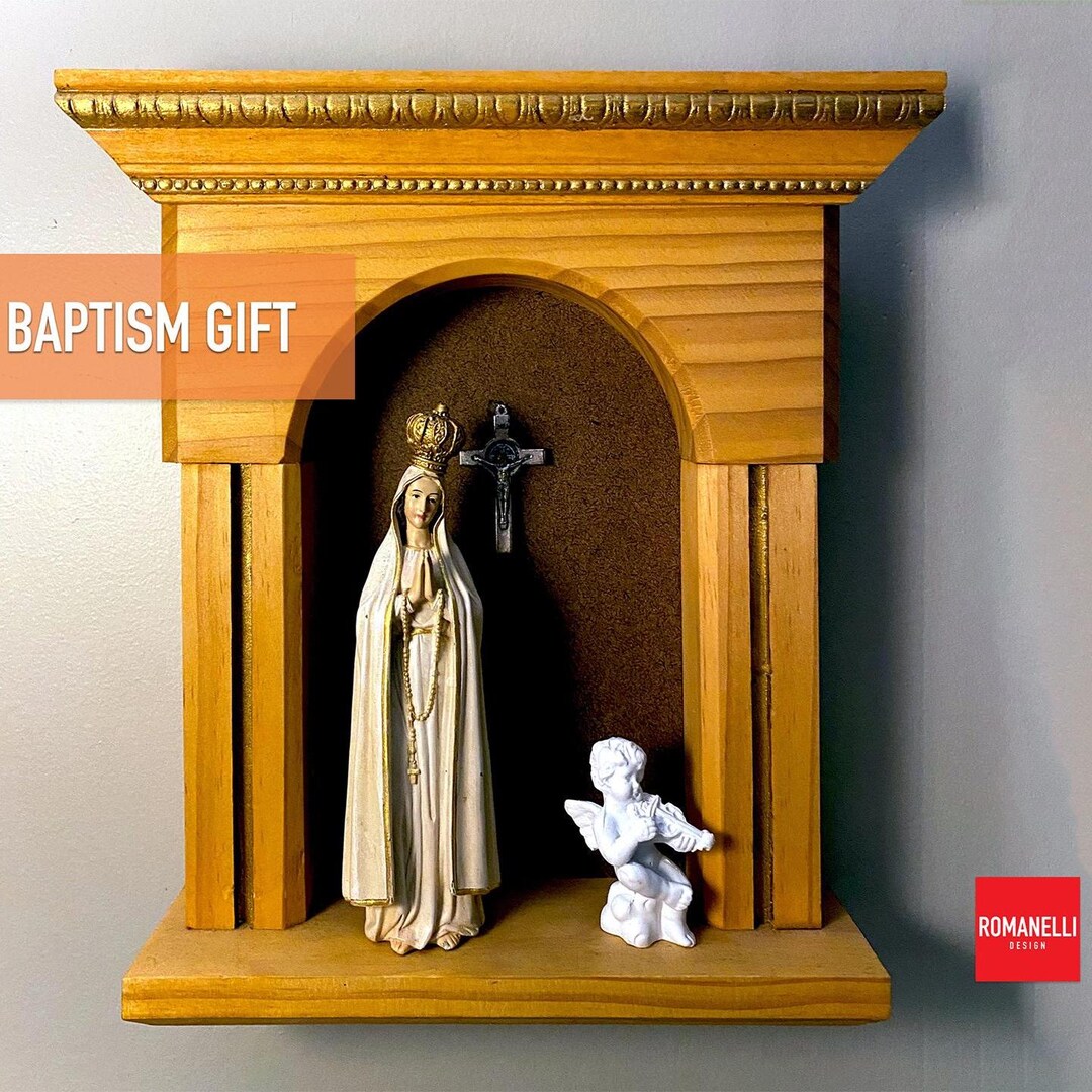 Handmade White Pine Catholic Shrine: Small Wooden Home Altar - Etsy
