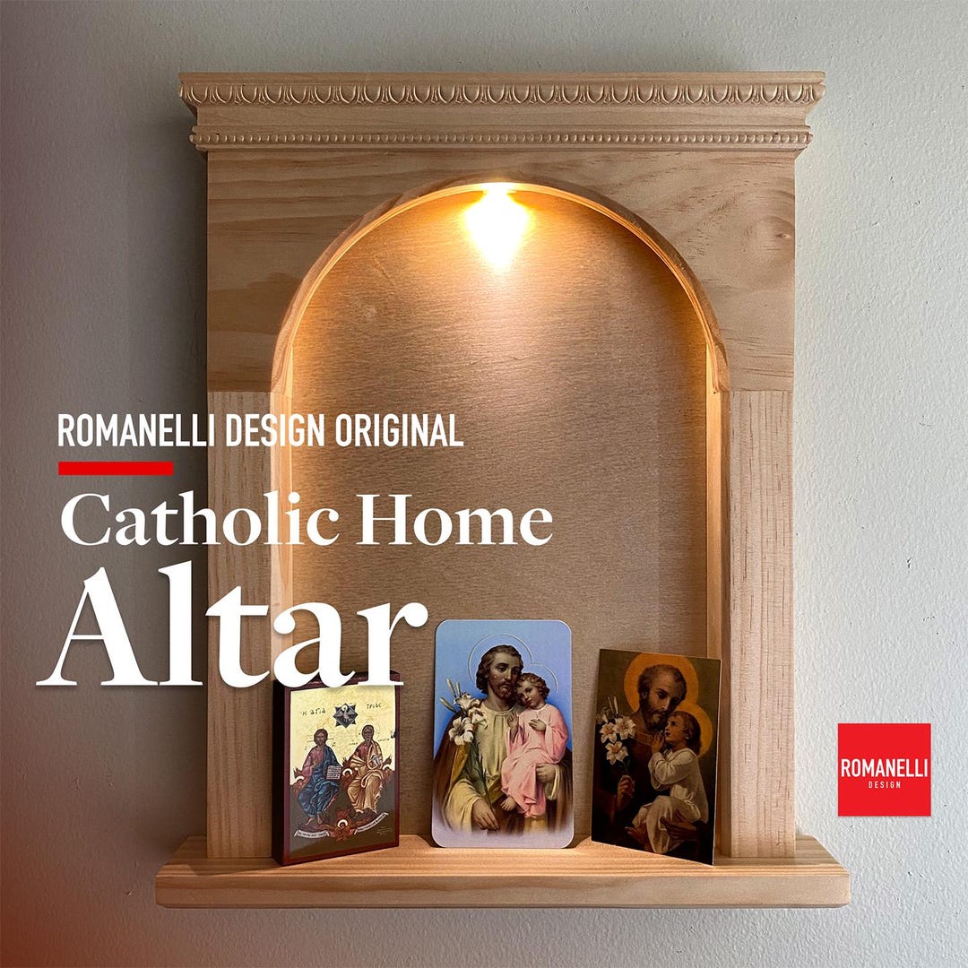 Catholic Home Altar: Wooden Wall Niche With Micro-led Light - Etsy