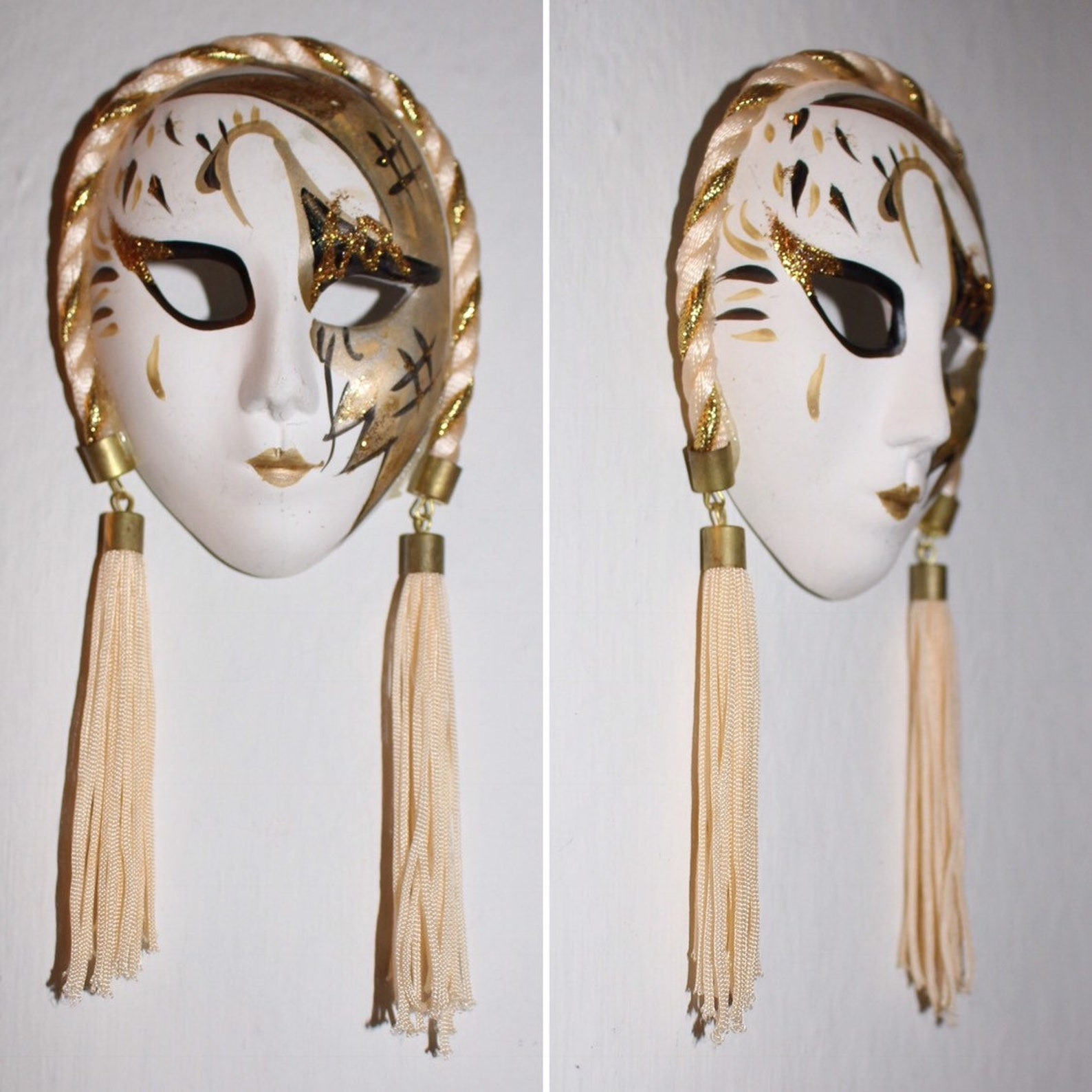 Vintage Handmade Jester Lady's Face Mask Ceramic Decor Jester Mask - Etsy