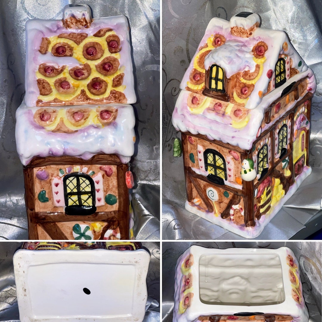 Vintage Ceramic Cookie Jar House Christmas Village Holiday Decor - Etsy