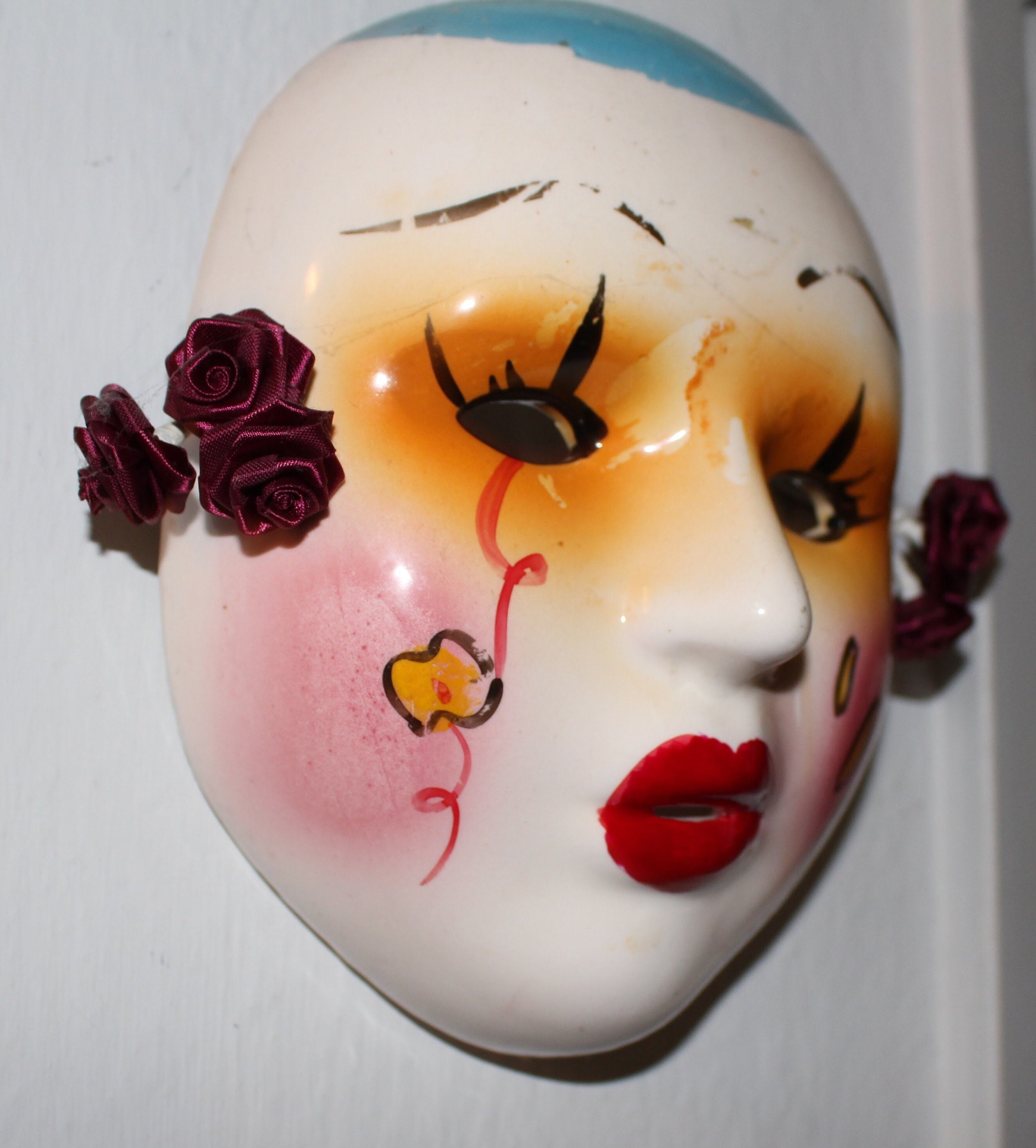 Vintage Handmade Lady Face Mask Ceramic Clay Decor - Etsy
