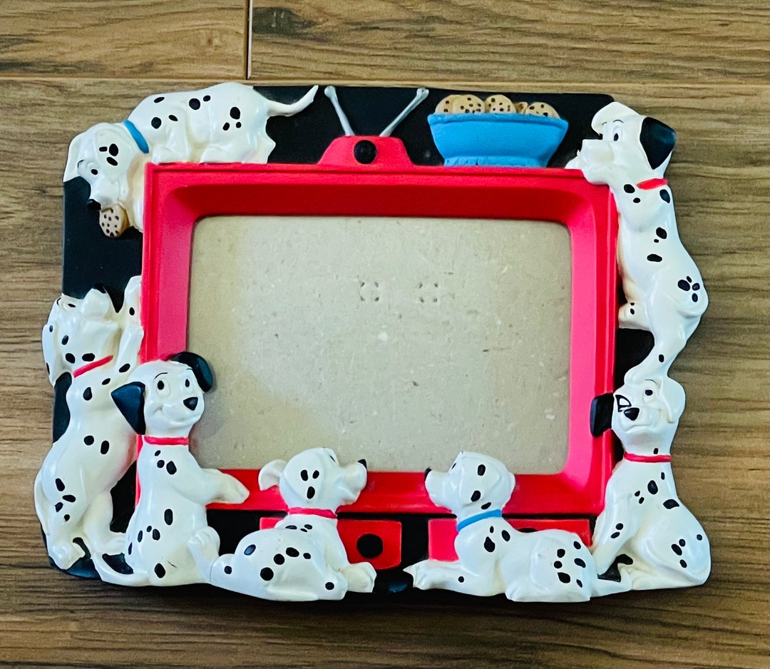 Vintage Handpainted Picture Frame Dalmatians Puppies Dogs Shabby Chic ...